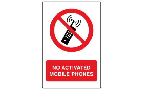 P013 No Activated Mobile Phone Sign Awal Plastics Shop Catalogue